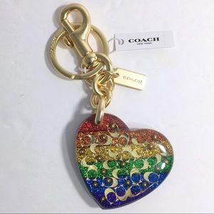 Coach | Accessories | Coach Rainbow Heart Keychain Bag Charm Nwt | Poshmark